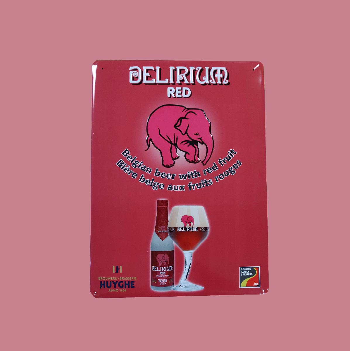 Delirium Red : Tin Sign – Brouwerij L.Huyghe - Delirium giftshop